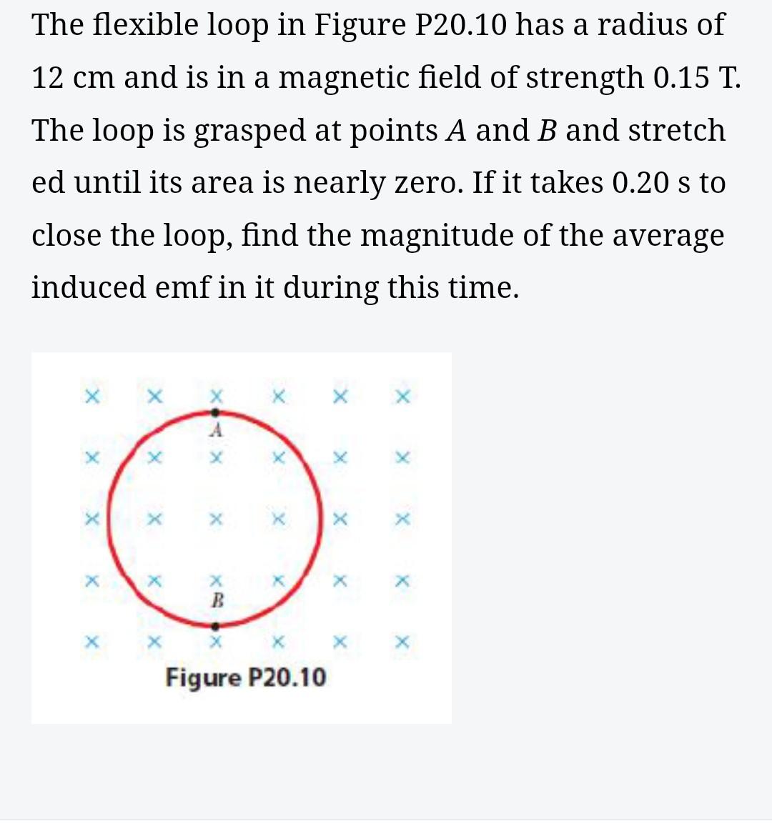 Solved The flexible loop in Figure P20.10 has a radius of 12 | Chegg.com