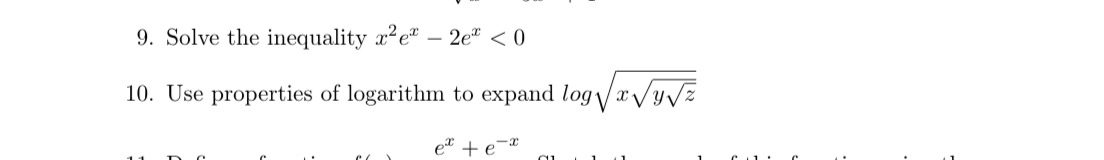 Solved Solve the inequality x2ex-2ex
