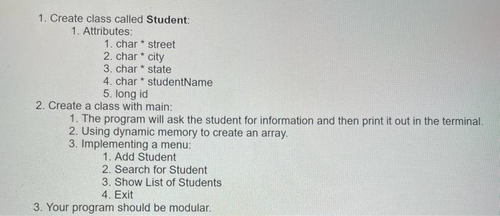 Solved 1. Create class called Student: 1. Attributes: 1. | Chegg.com