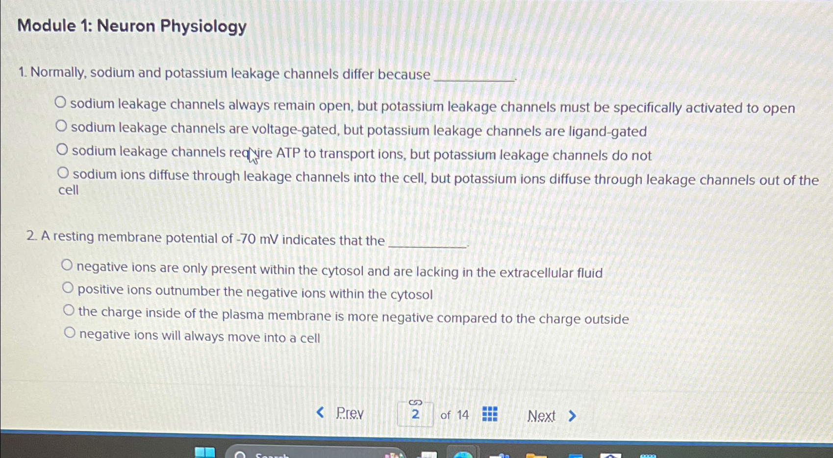 Solved Module 1: Neuron PhysiologyNormally, sodium and | Chegg.com