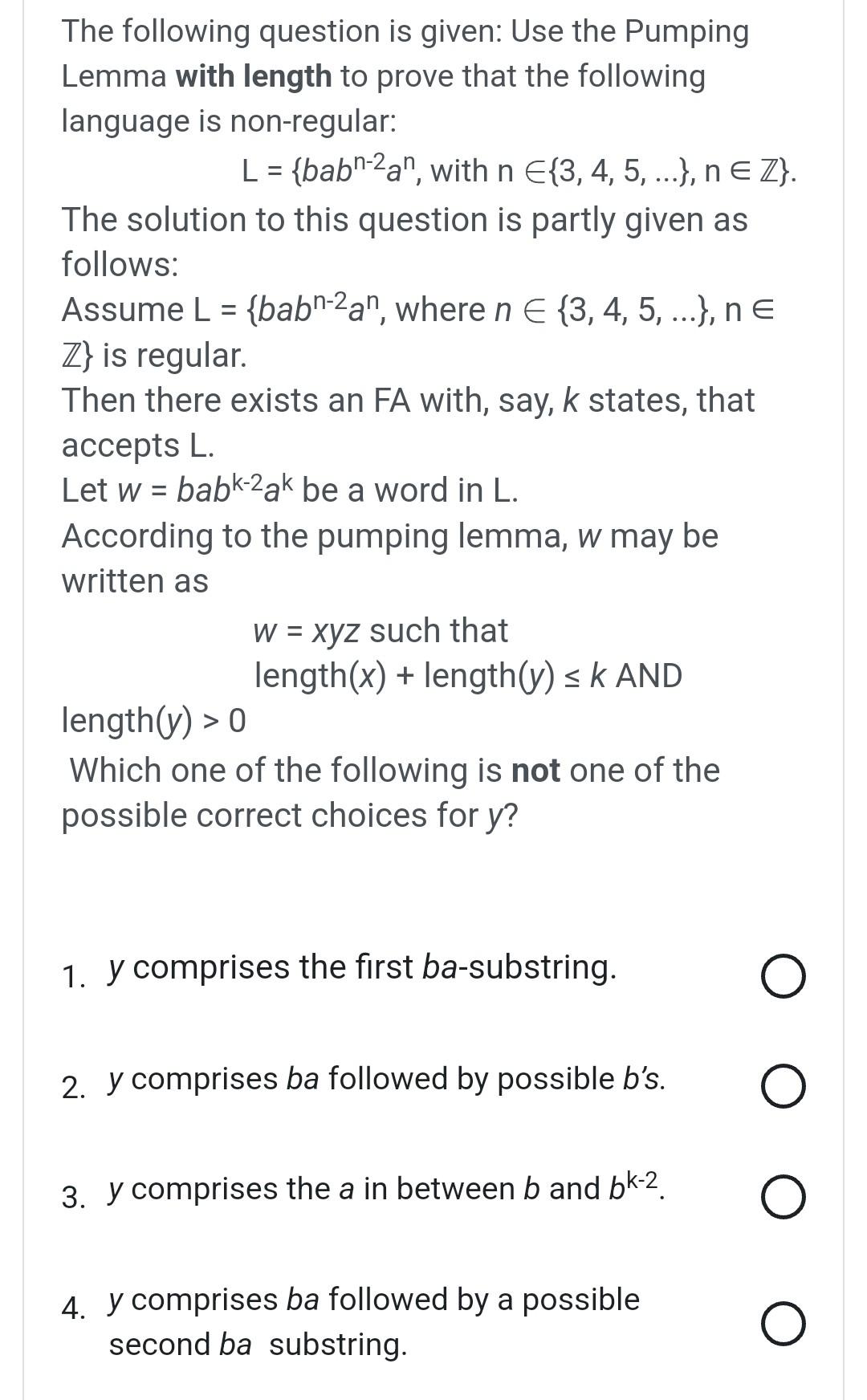 Solved The following question is given: Use the Pumping | Chegg.com