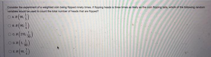 Solved Consider the experiment of a weighted coin being | Chegg.com