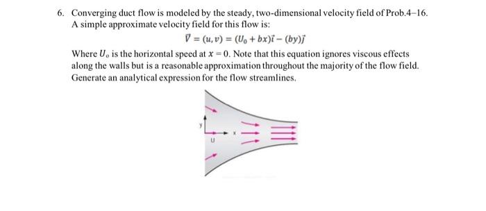 Solved Converging duct flow is modeled by the steady, | Chegg.com