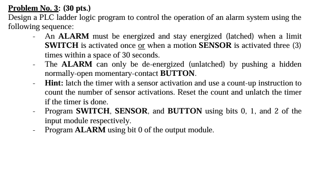Solved Problem No. 3: ( 30 ﻿pts.) ﻿please create using | Chegg.com