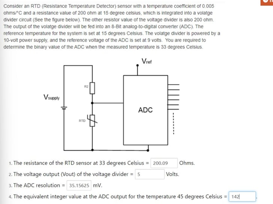 Solved Consider an RTD (Resistance TemPErature Detector) | Chegg.com
