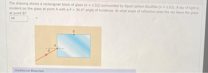 Solved The drawing shows a rectangular block of glass | Chegg.com