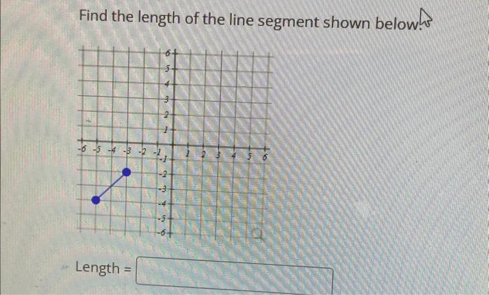 Solved Find the length of the line segment shown belowhs | Chegg.com