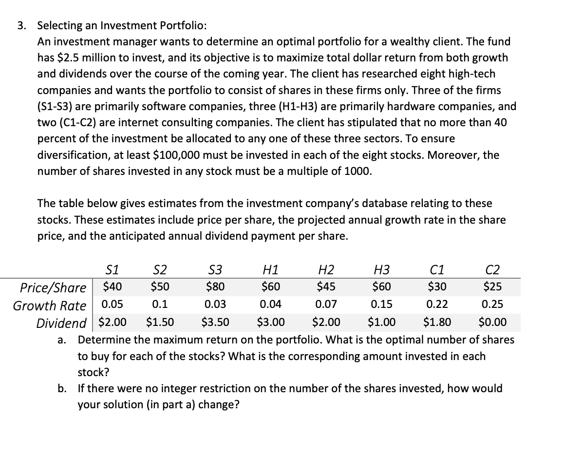 Solved Please solve the problems below using Excel Solver. | Chegg.com