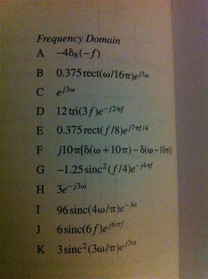 Solved Below are two list, one of time-domain function and | Chegg.com