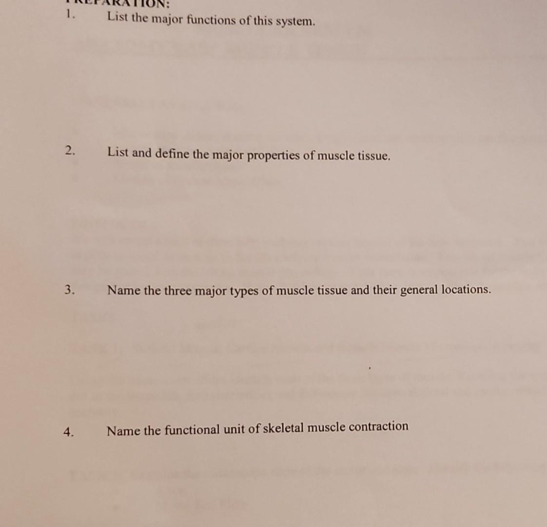 Solved 1. List the major functions of this system. 2. List | Chegg.com