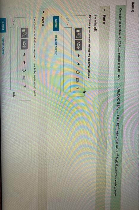 Solved Consider the titration of a 25.0 mL sample of 0.105 | Chegg.com