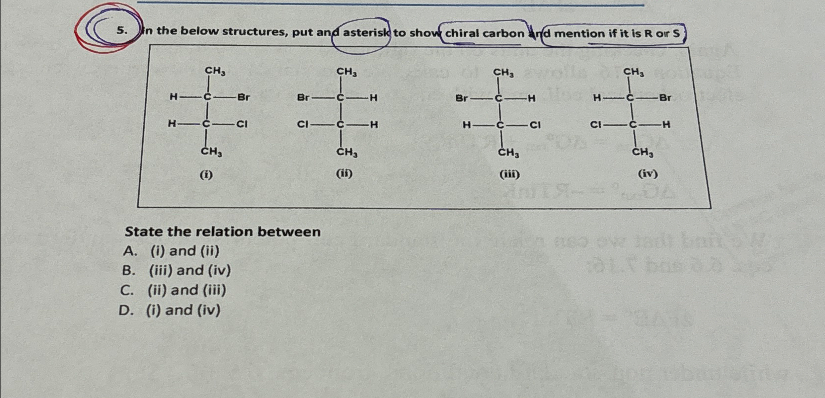 Solved In the below structures, put and asterisk to shoW | Chegg.com