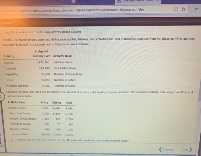 Solved Entry Dining Total 5,000 4,440 9,440 Calculator | Chegg.com