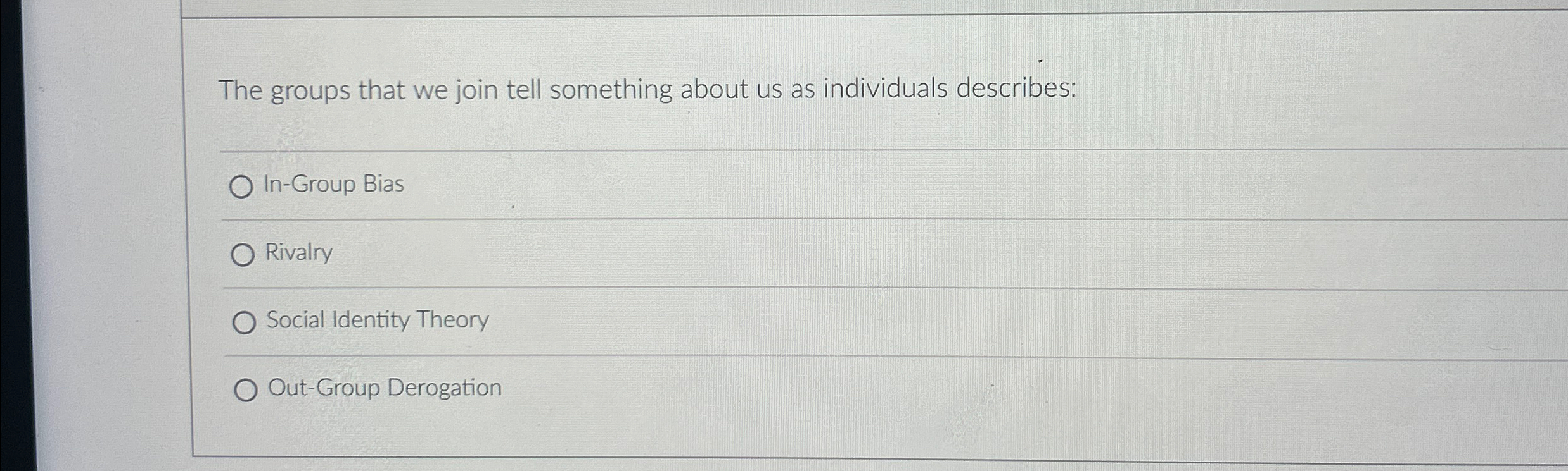 Solved The groups that we join tell something about us as | Chegg.com