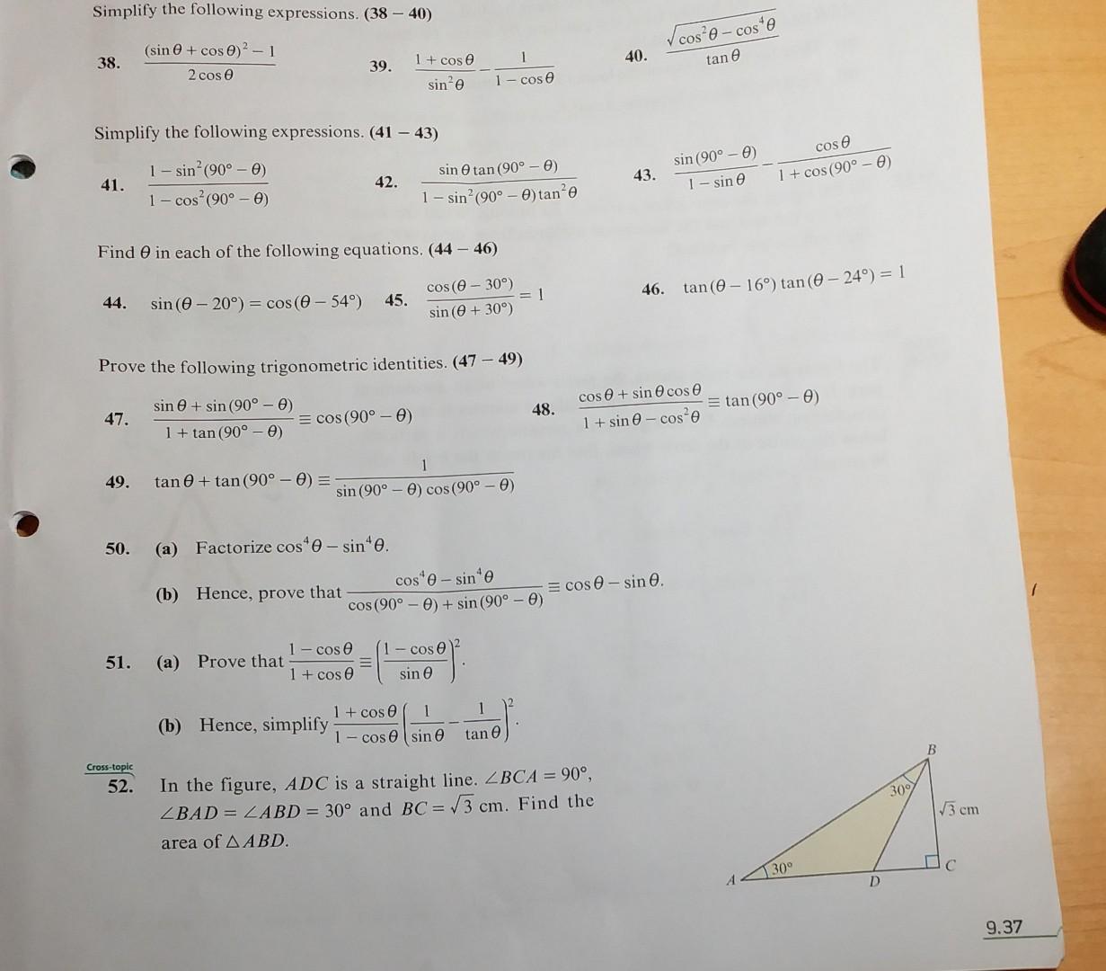 Solved Simplify the following expressions. (38−40) 38. | Chegg.com