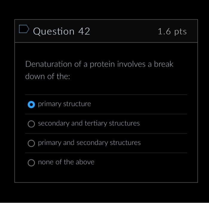 Solved secondary and tertiary structures primary and | Chegg.com