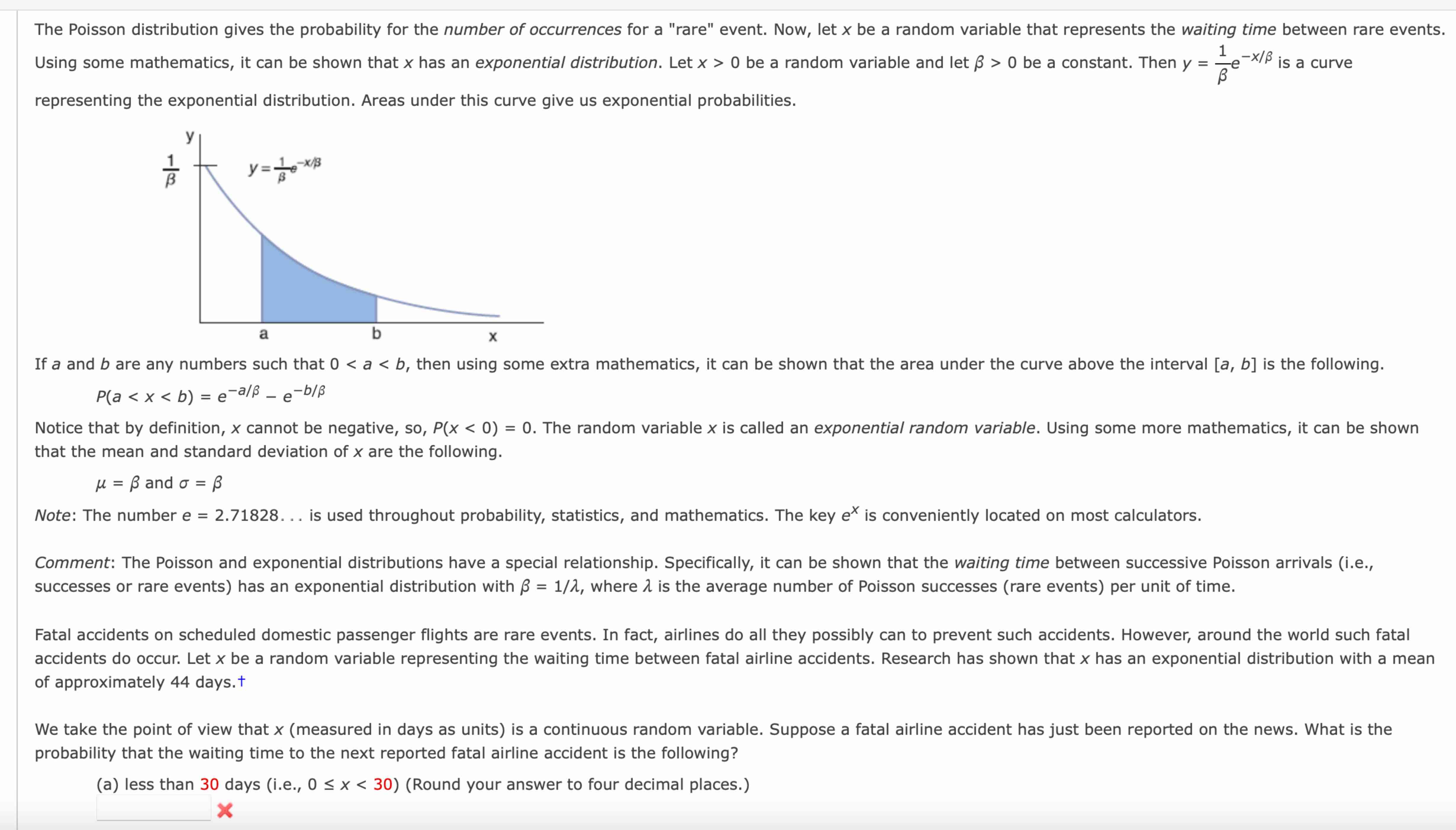 Solved The Poisson distribution gives the probability for | Chegg.com