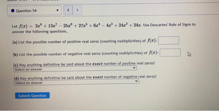 Solved Find all zeros of f(x)=4x3−8x2+12. Enter the zeros | Chegg.com