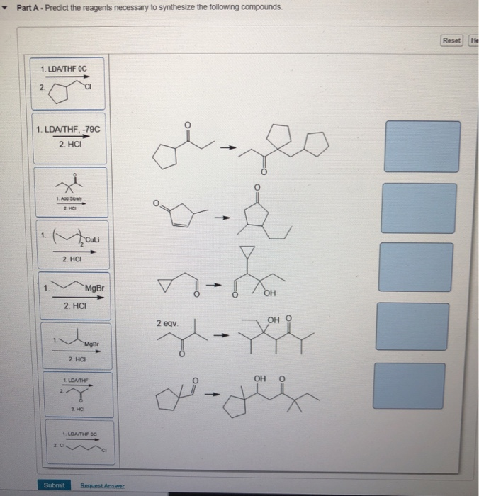 Solved Part A - Predict the reagents necessary to synthesize | Chegg.com