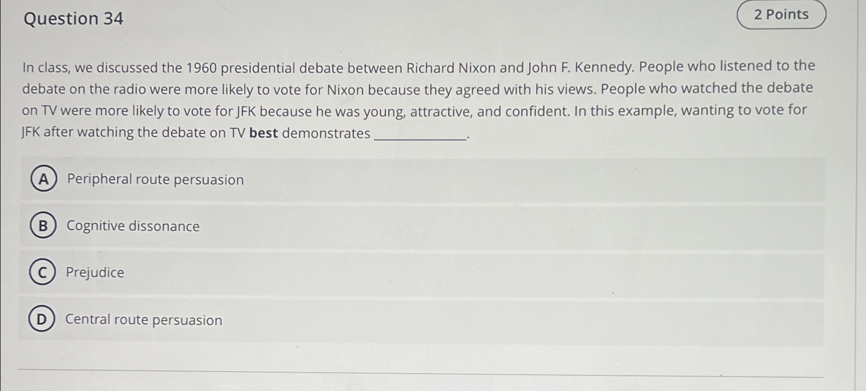 Solved Question 342 ﻿PointsIn class, we discussed the 1960 | Chegg.com