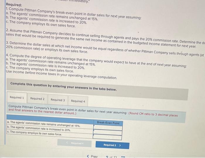 Solved Case 5-32 (Algo) Cost Structure; Break-Even and | Chegg.com