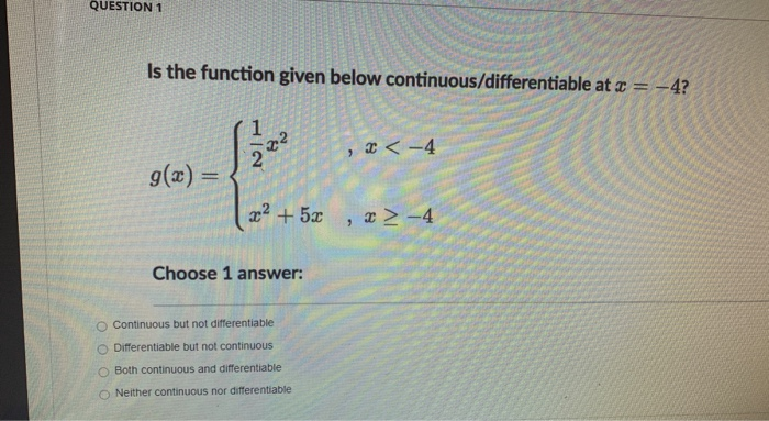 Solved QUESTION 1 Is the function given below | Chegg.com