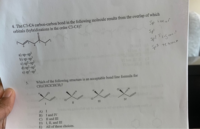Solved 4. The C3-C4 carbon-carbon bond in the following | Chegg.com