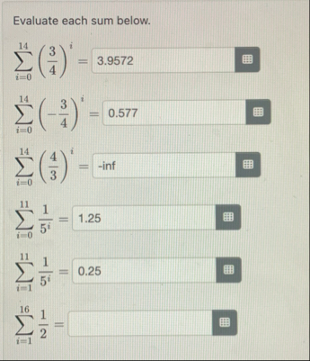 Solved Evaluate each sum | Chegg.com