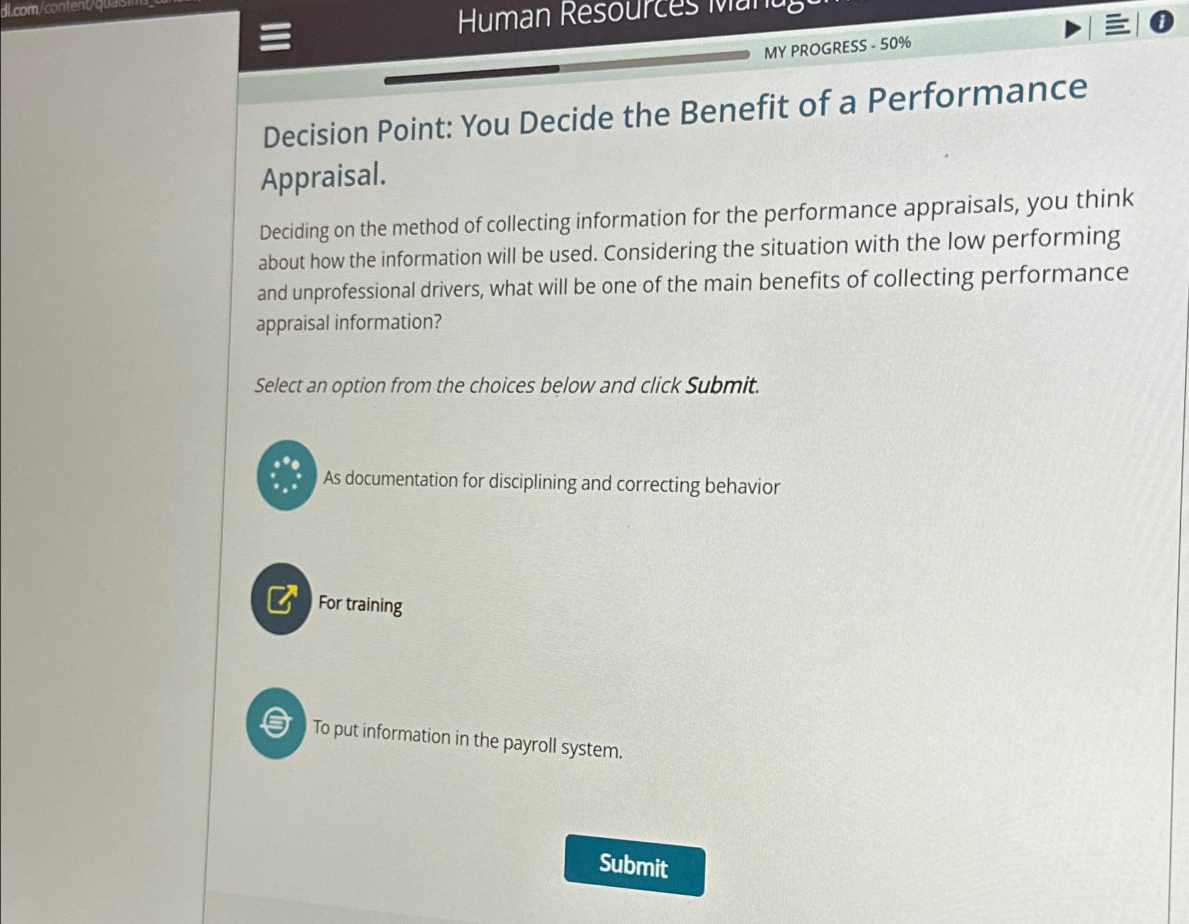 Solved Decision Point: You Decide the Benefit of a | Chegg.com