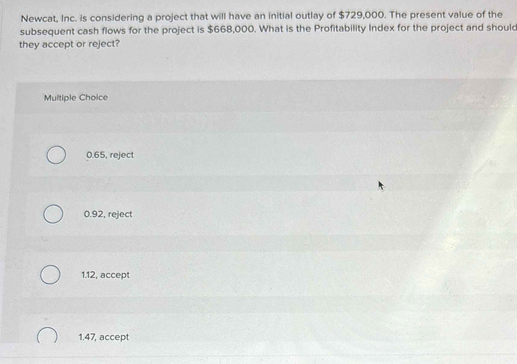 Solved Newcat, Inc. is considering a project that will have | Chegg.com