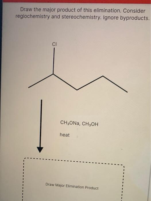 Solved Draw the major organic product of this E1 elimination | Chegg.com