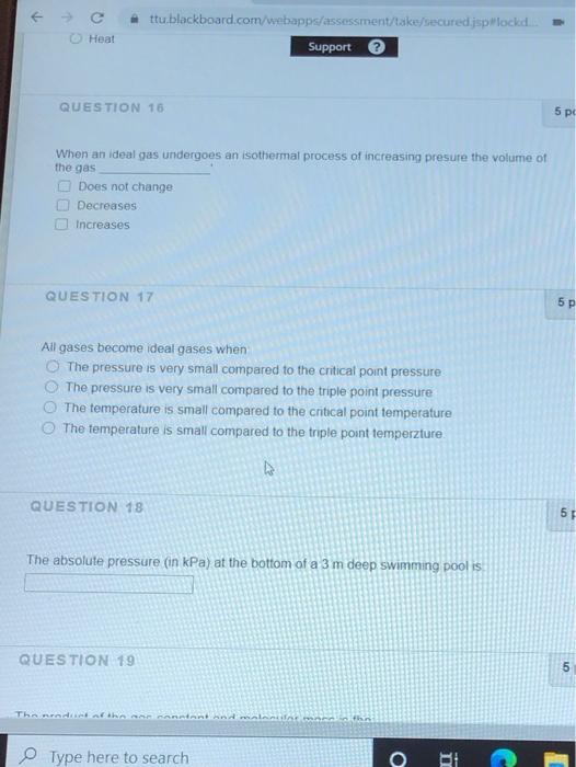 Solved e Heat . ttu blackboard.com/webapps/assessment | Chegg.com