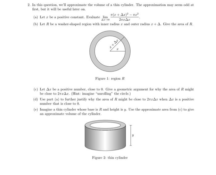 Solved 2. In this question, we'll approximate the volume of | Chegg.com