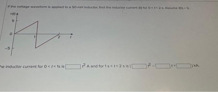 Solved If the voltage waveform is applied to a 50-mH | Chegg.com