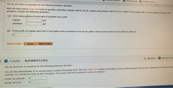 Solved Set up and solve an equation for the following | Chegg.com