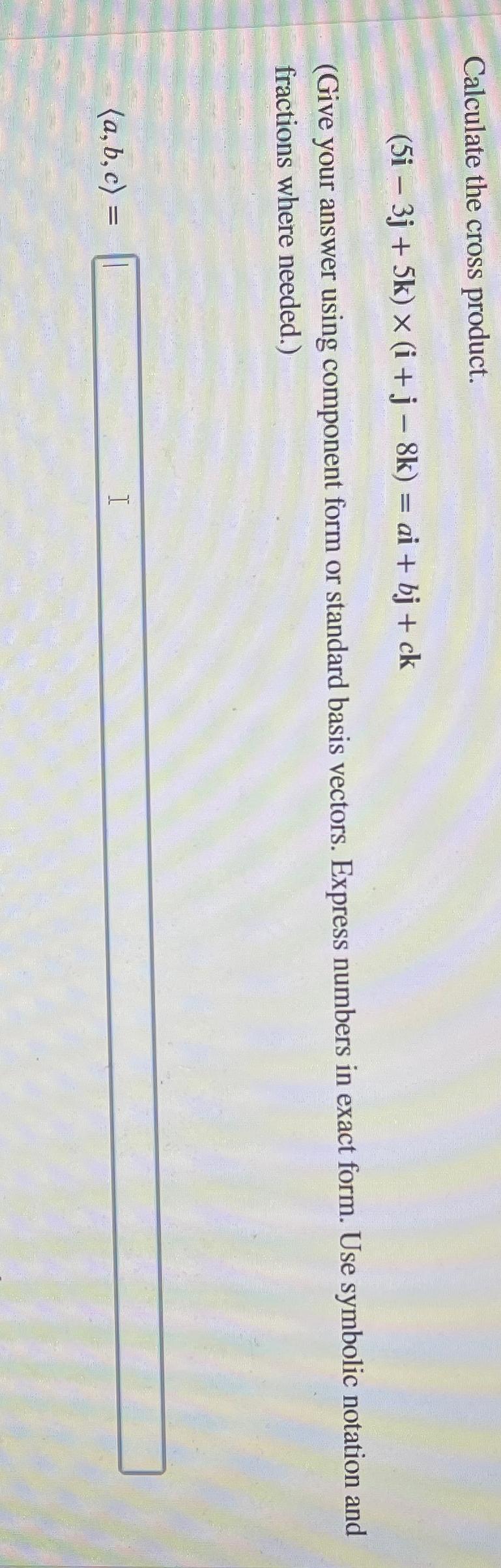 Solved Calculate the cross | Chegg.com