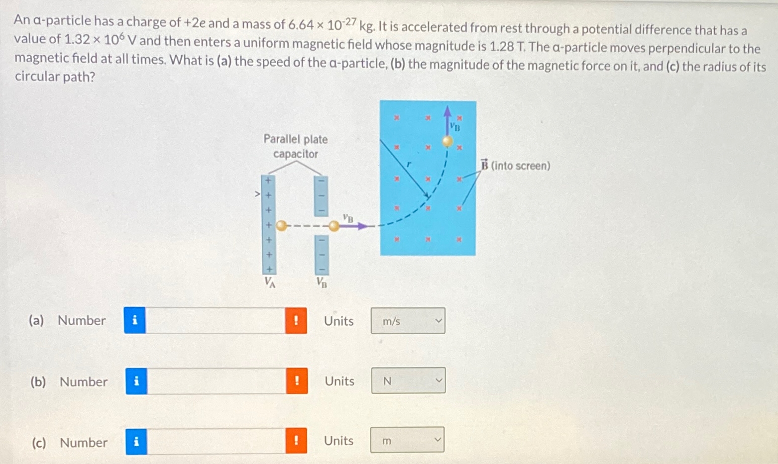 Solved An a-particle has a charge of +2e ﻿and a mass of | Chegg.com