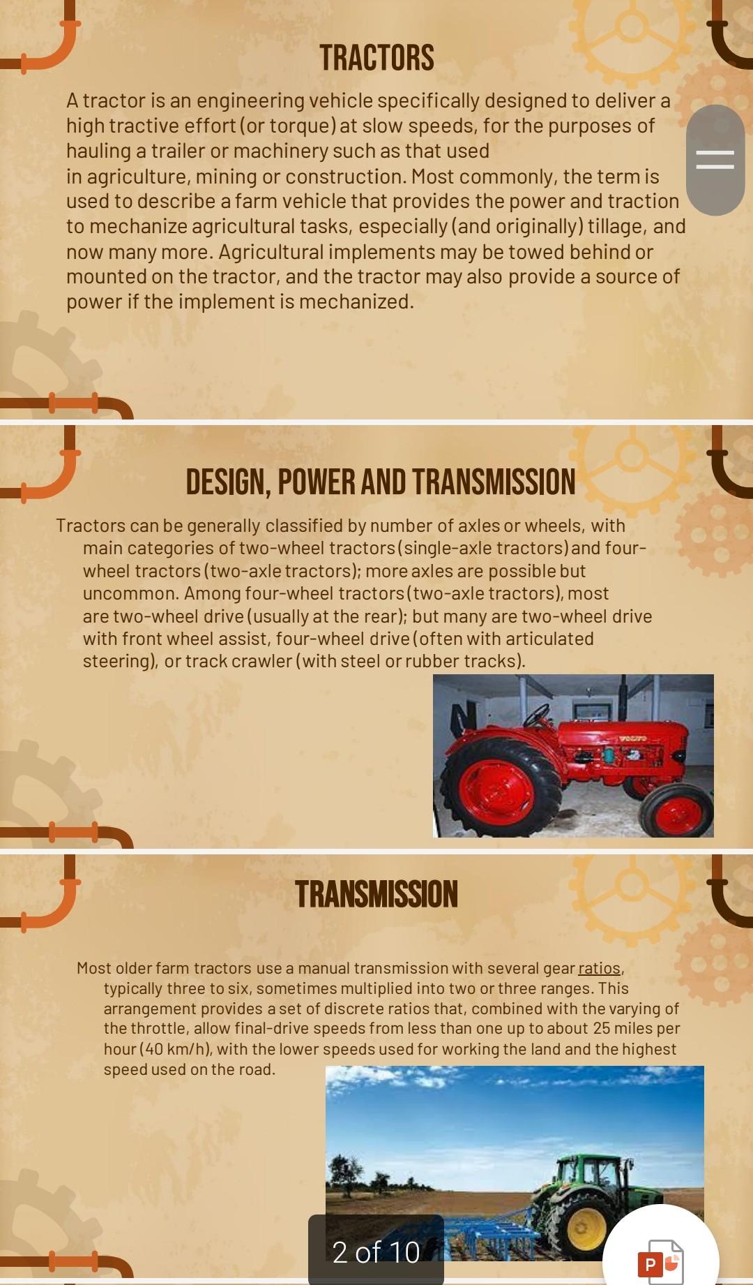 A tractor is an engineering vehicle specifically | Chegg.com