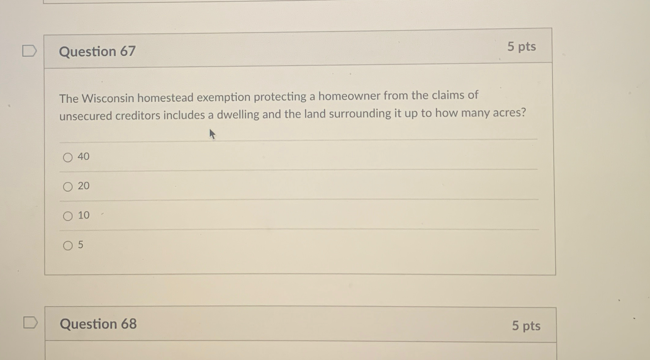 Solved Question 675 ﻿ptsThe Wisconsin homestead exemption | Chegg.com