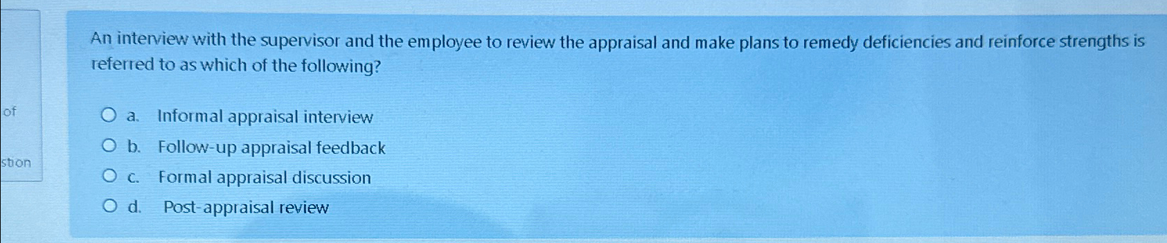 Solved An interview with the supervisor and the employee to | Chegg.com