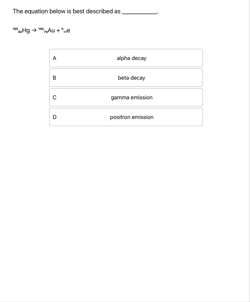 Solved The equation below is best described | Chegg.com
