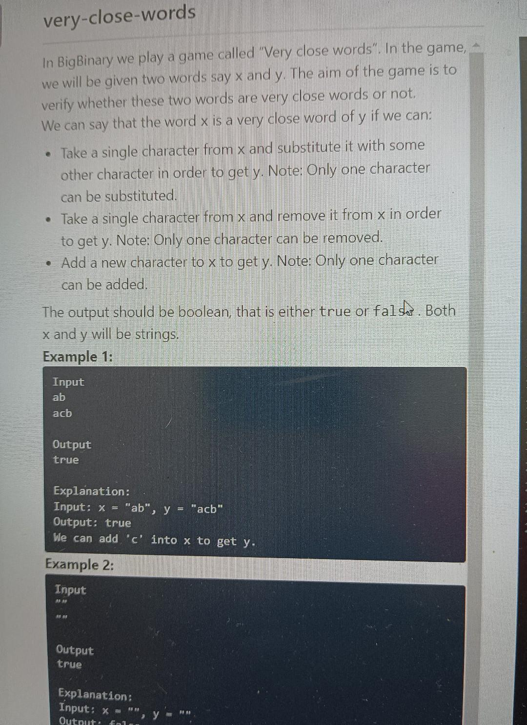 Solved In BigBinary we play a game called "Very close | Chegg.com