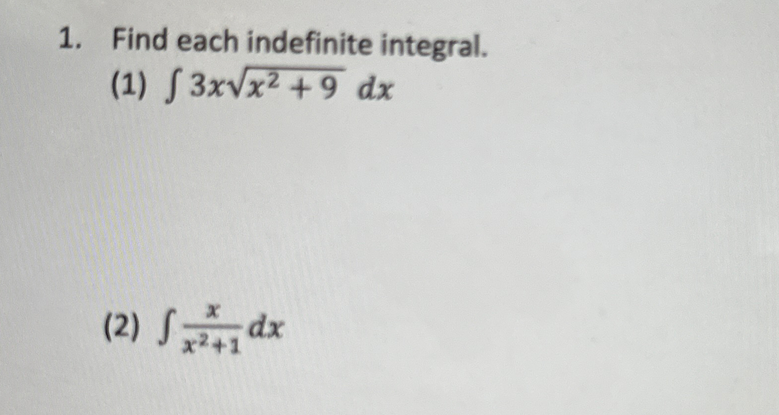 Solved Find each indefinite | Chegg.com