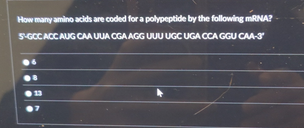 Solved How many amino acids are coded for a polypeptide by | Chegg.com