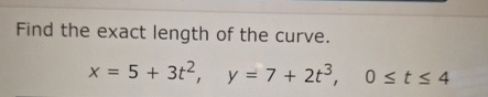 Solved Find the exact length of the | Chegg.com