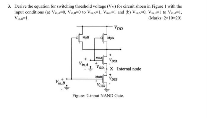 Solved 3. Derive the equation for switching threshold | Chegg.com