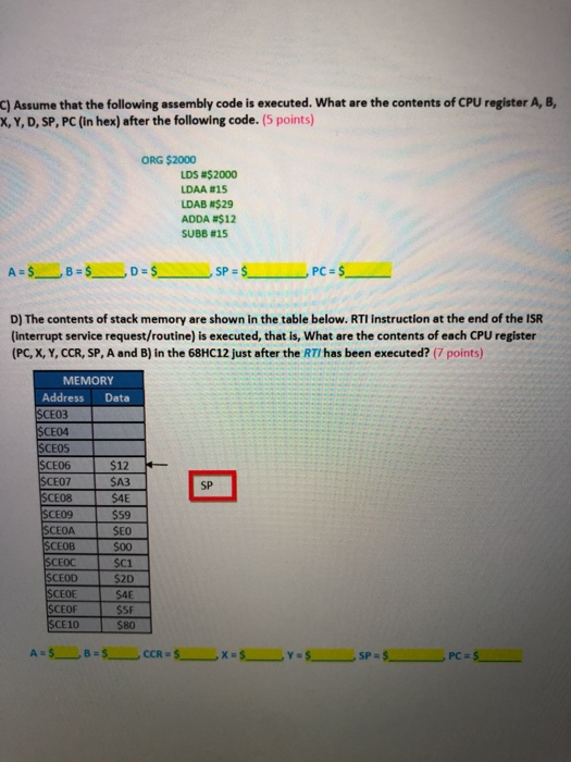 Solved Problem-1. Write your answers in yellow highlighted | Chegg.com