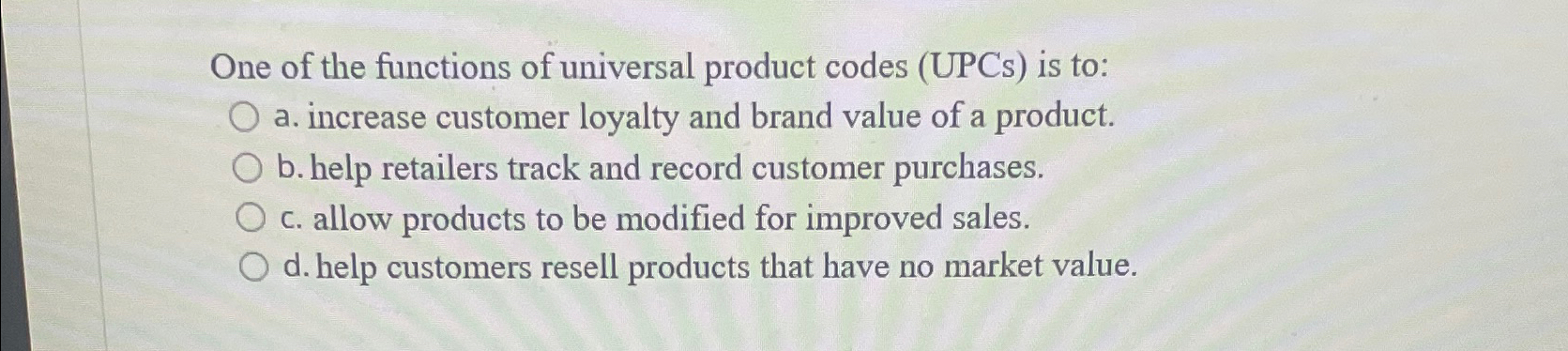 Solved One of the functions of universal product codes | Chegg.com