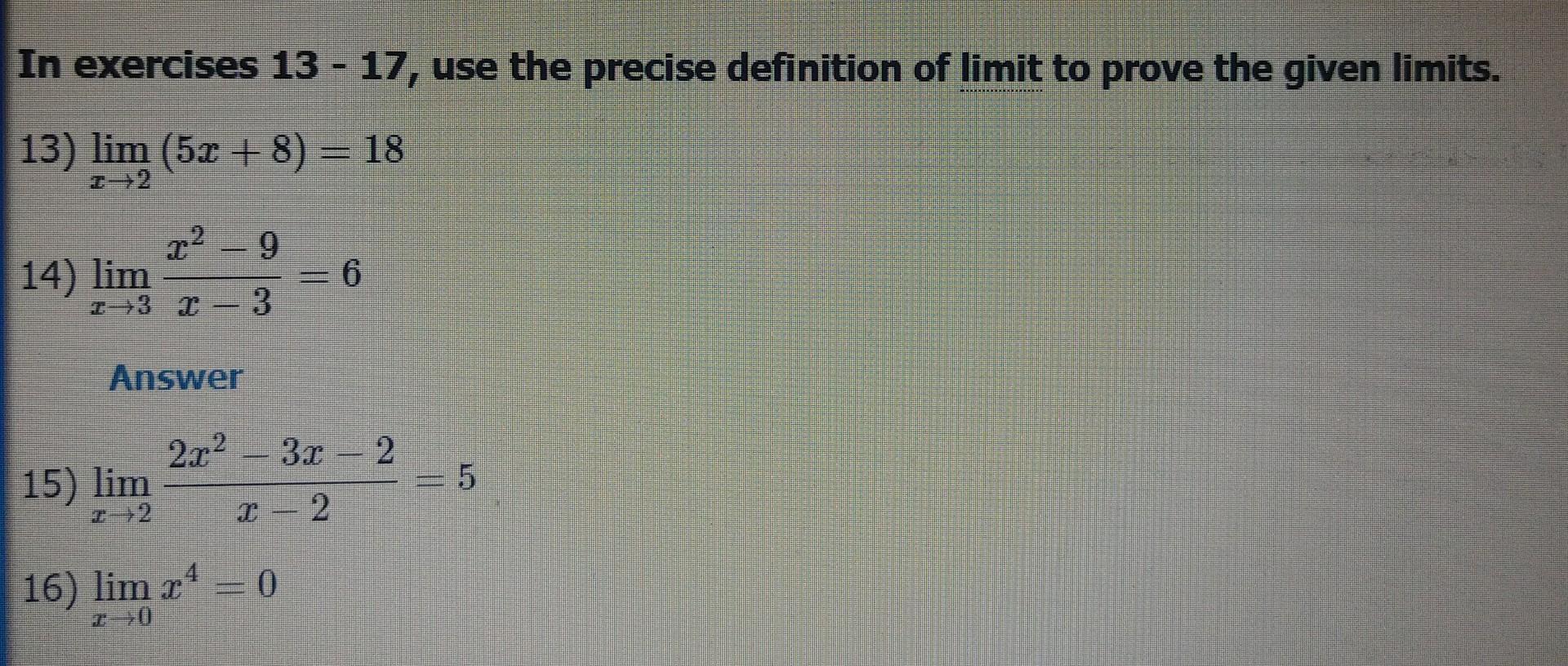 Solved In exercises 13−17, use the precise definition of | Chegg.com