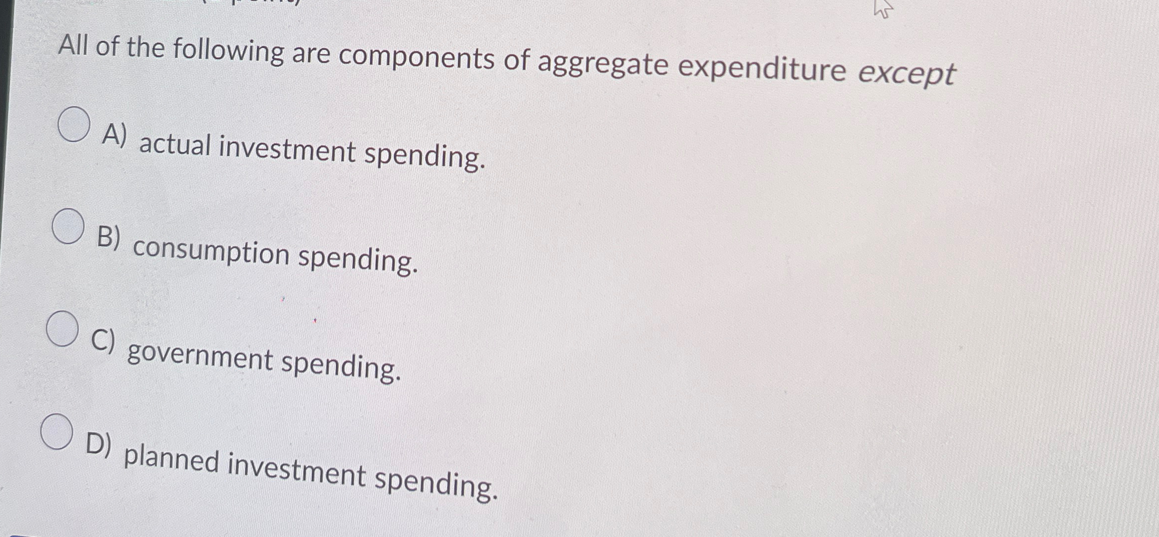 Solved All of the following are components of aggregate | Chegg.com